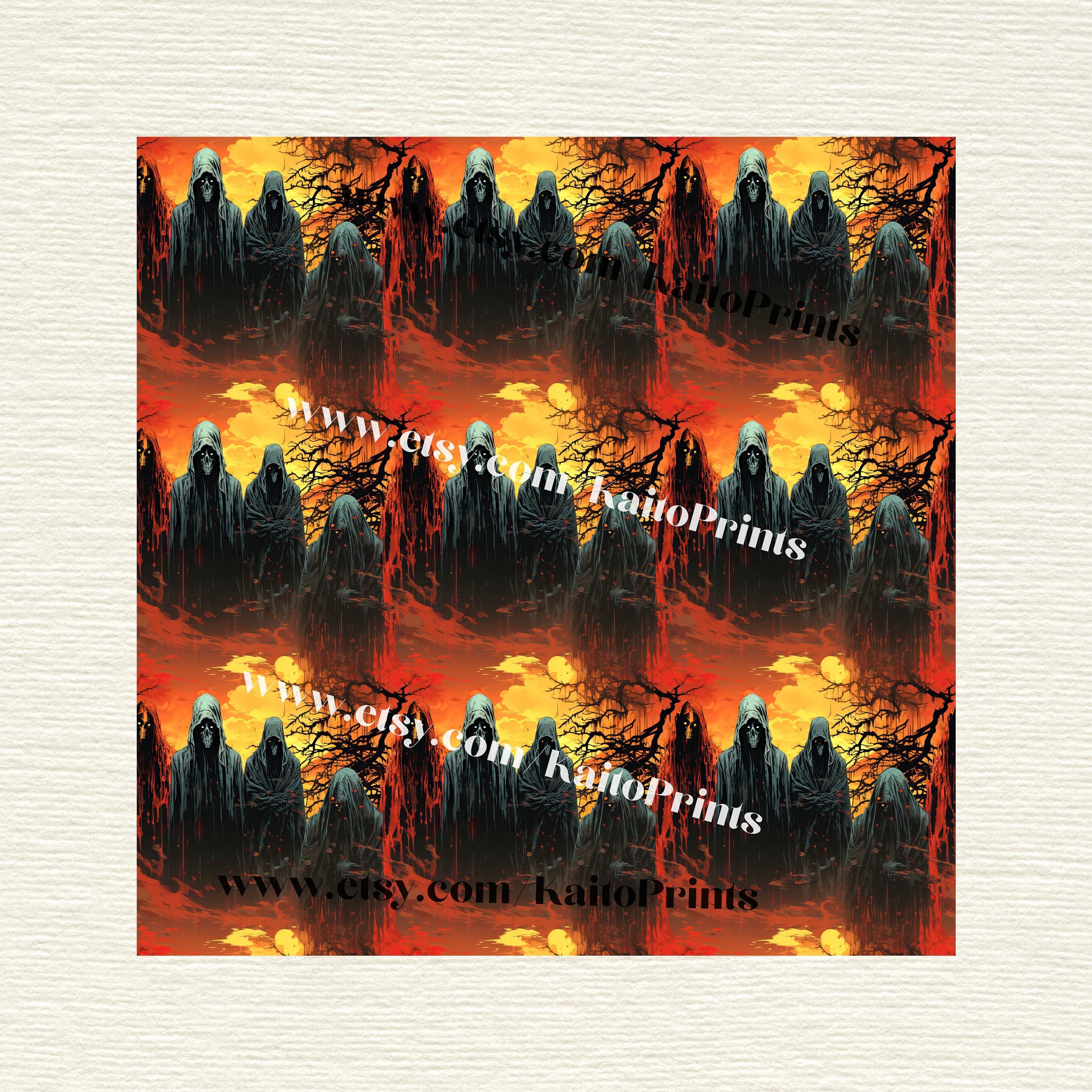 Horror Cult Patterns Fun Halloween Zombie Pattern Scary - Etsy