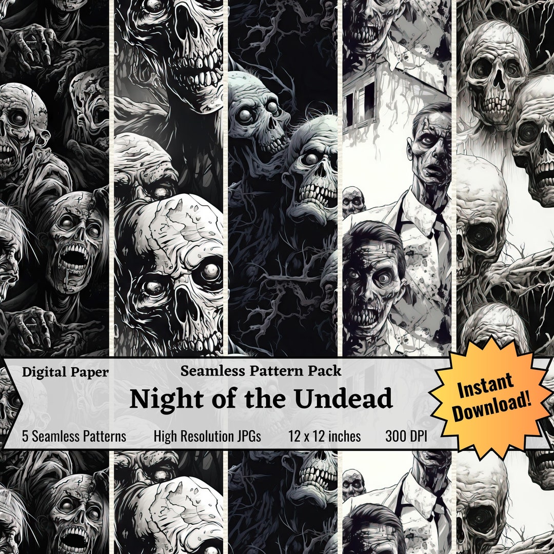 Zombie Patterns, Fun Halloween Zombie Pattern, Horror Zombie Patterns ...