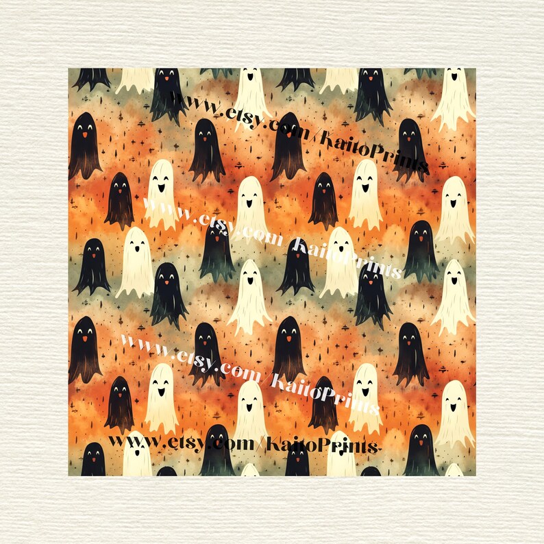 Happy Ghosts Patterns Fun Halloween Ghost Pattern Fun Ghost - Etsy