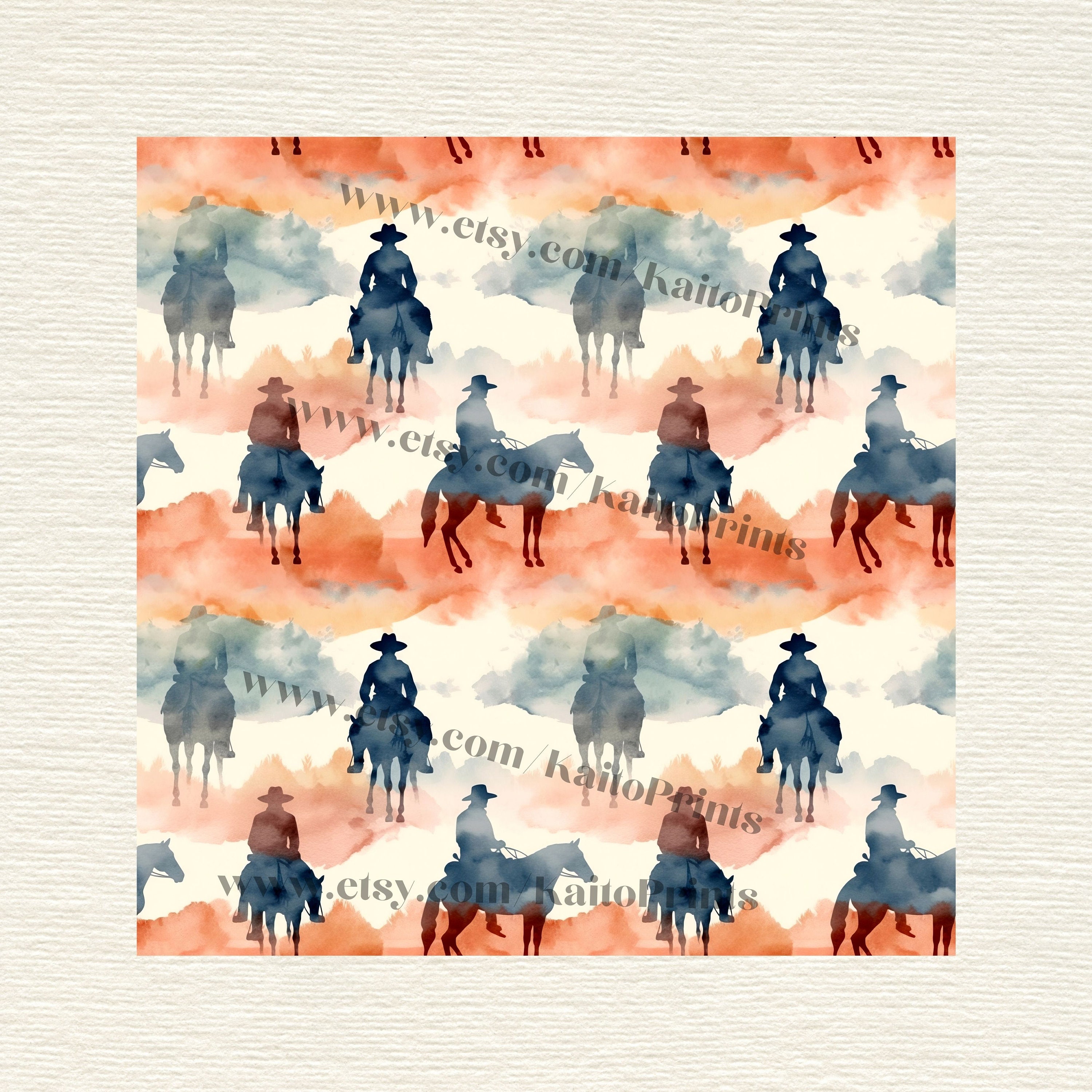 Cowboy Digital Paper Seamless Cowboy Patterns Wild West - Etsy