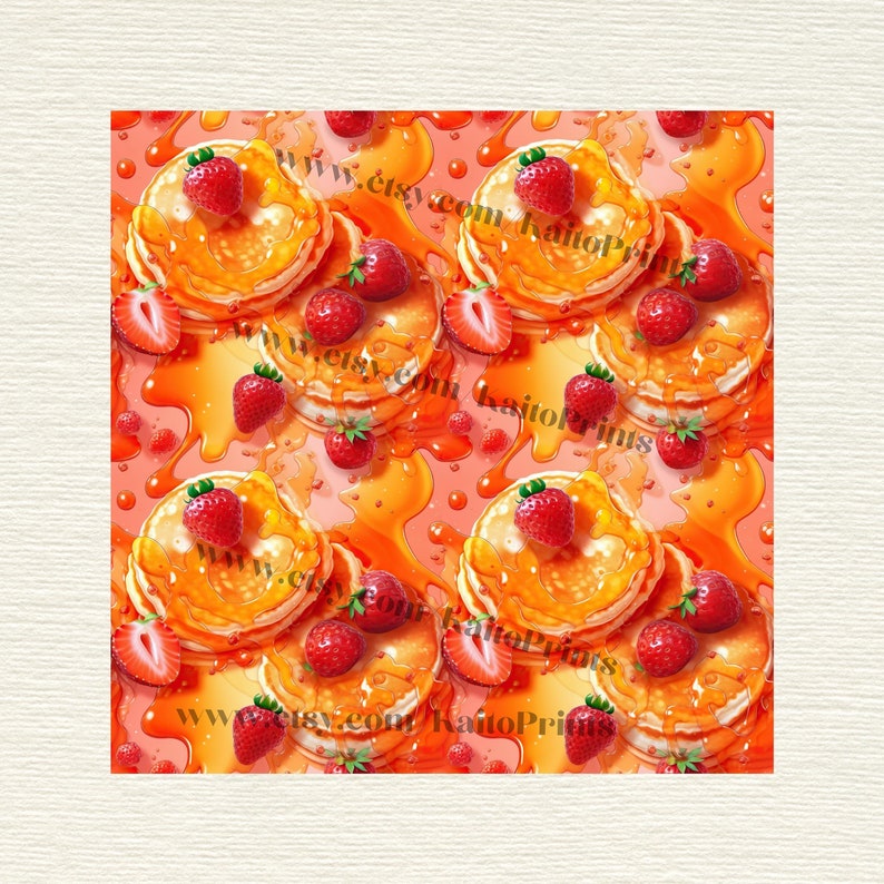 Sweet Breakfast Digital Paper, Seamless Pancake Patterns, Donut ...