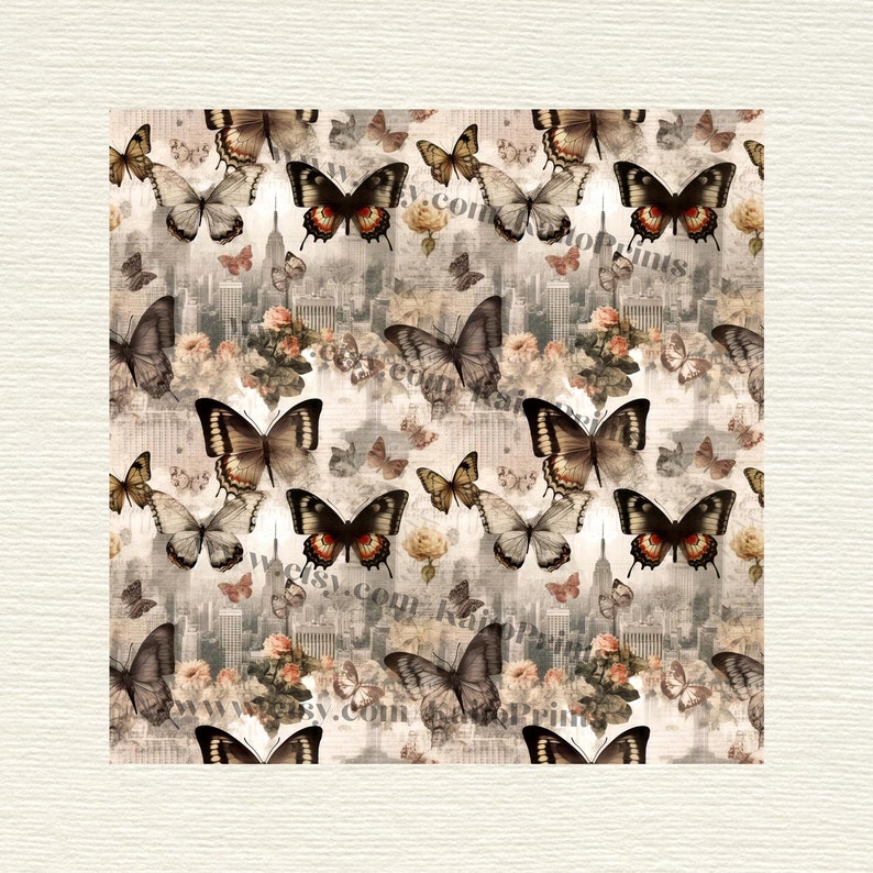 Vintage Chic Butterfly Patterns, Seamless Chic Patterns, Vintage ...