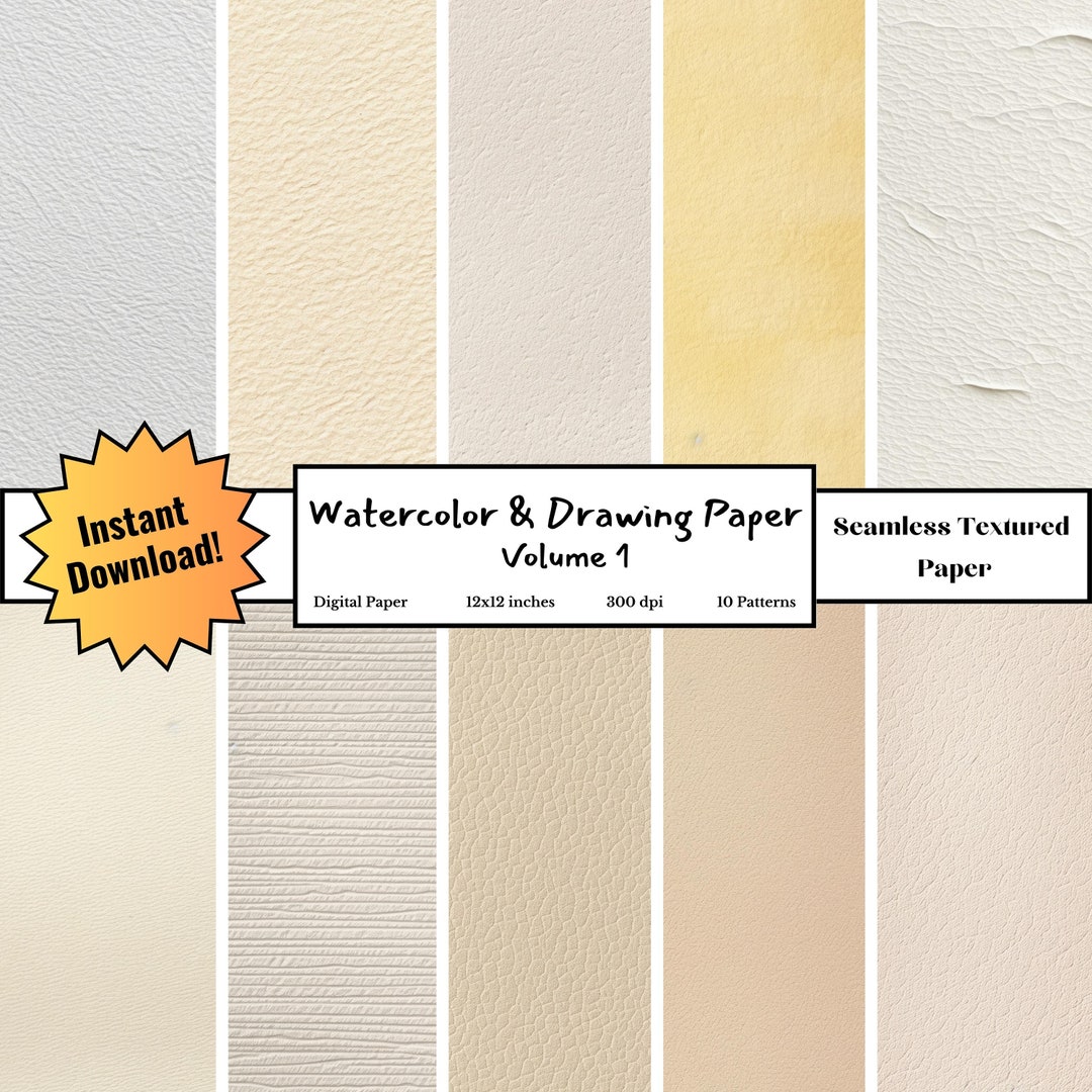 Digital Watercolor Paper, Seamless Drawing Paper, Digital Heavy Weight ...