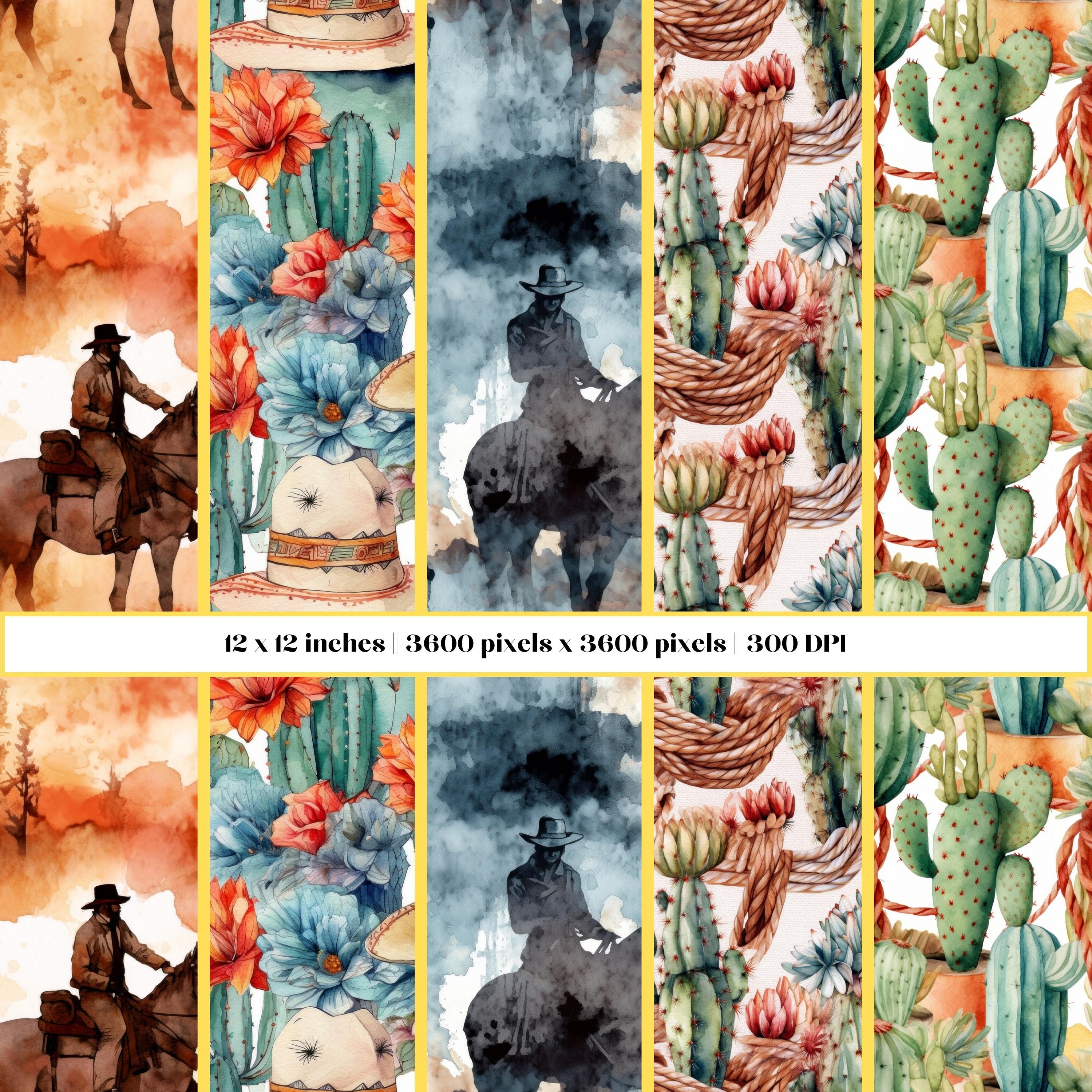 Western Digital Paper Seamless Western Patterns Cowboy - Etsy