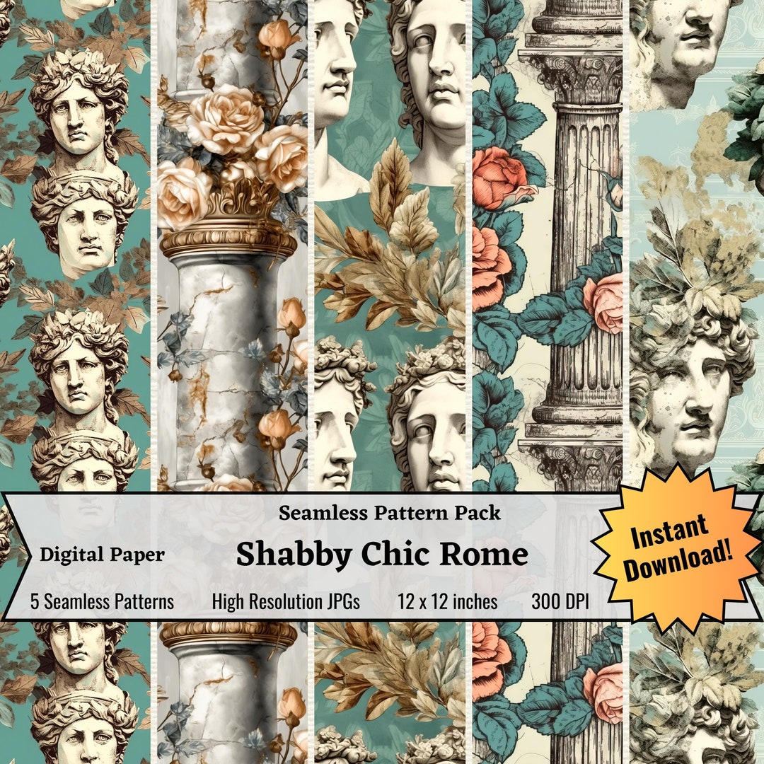 Shabby Chic Rome Patterns, Seamless Chic Patterns, Roman Patterns ...