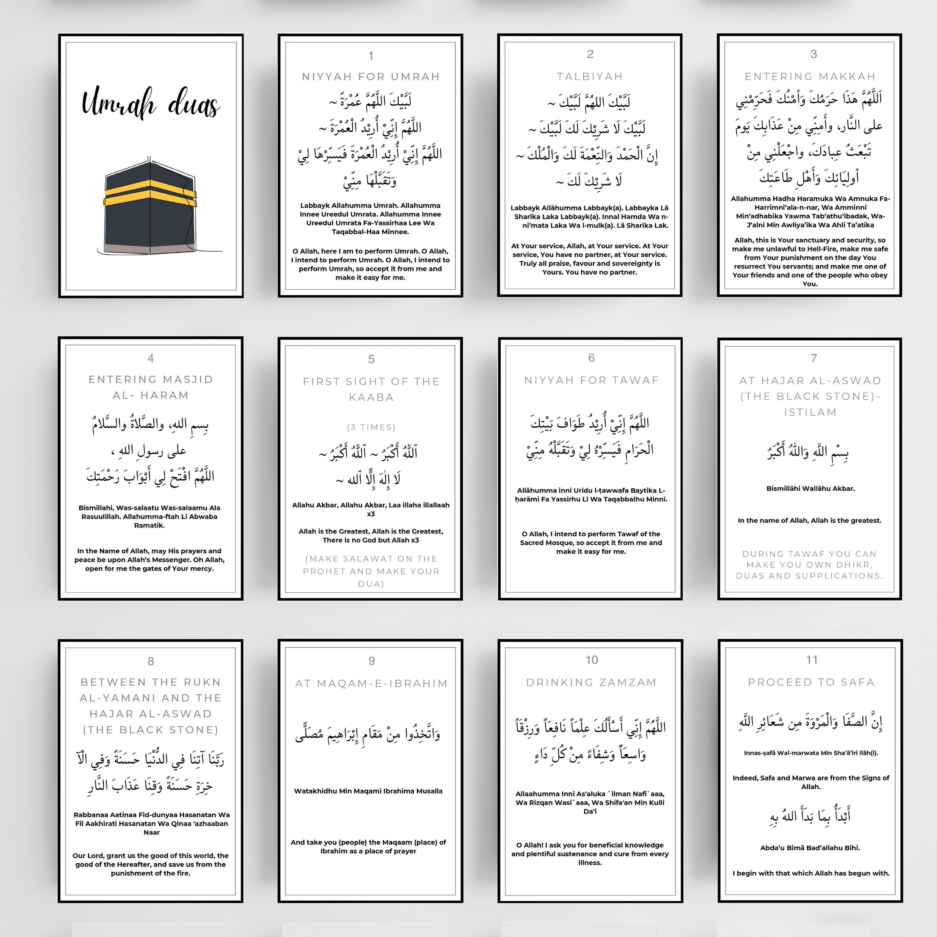 Umrah Dua Cards, Umrah Duas Printable, Umrah Cards, Umrah Duas Digital ...