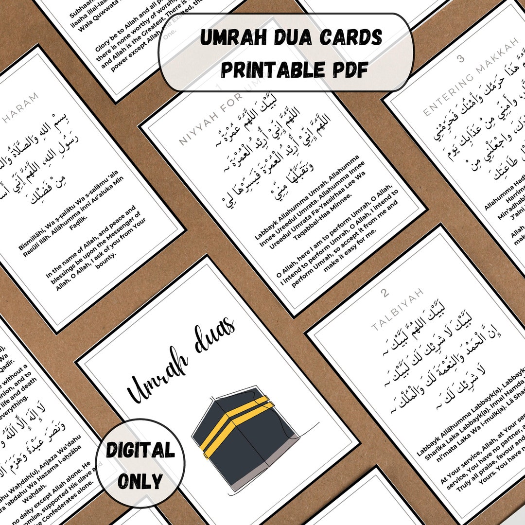 Umrah Dua Cards, Umrah Duas Printable, Umrah Cards, Umrah Duas Digital ...