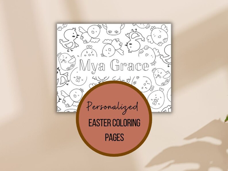 Personalized Kid's Easter Coloring Pages - Etsy
