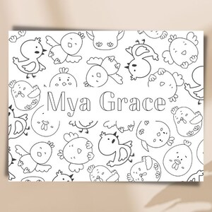 Personalized Kid's Easter Coloring Pages - Etsy