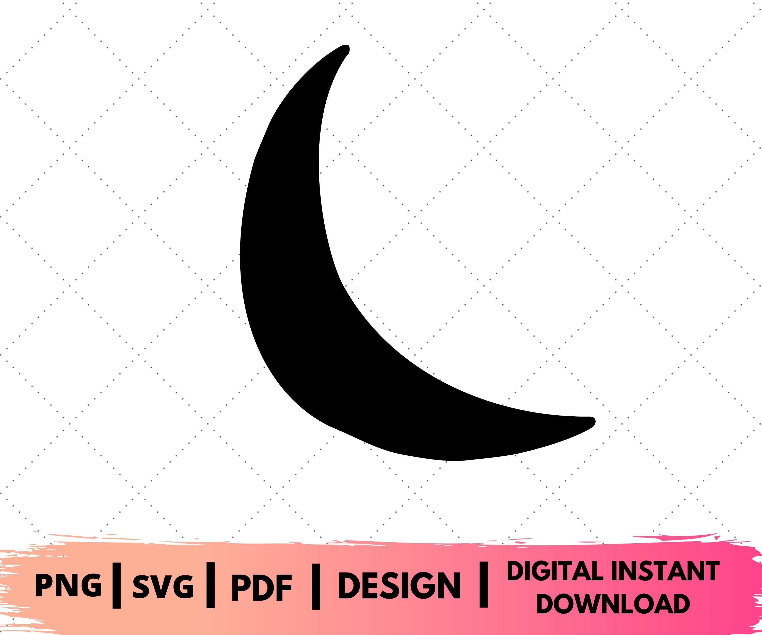 Moon SVG | Moon Cut Files | Moon Vector Files | Half Moon Vector | Moon ...
