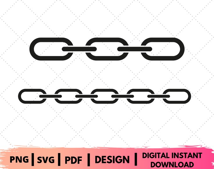 Chain SVG Files Chain Outline Cut Files Chain Silhouette SVG Vector ...