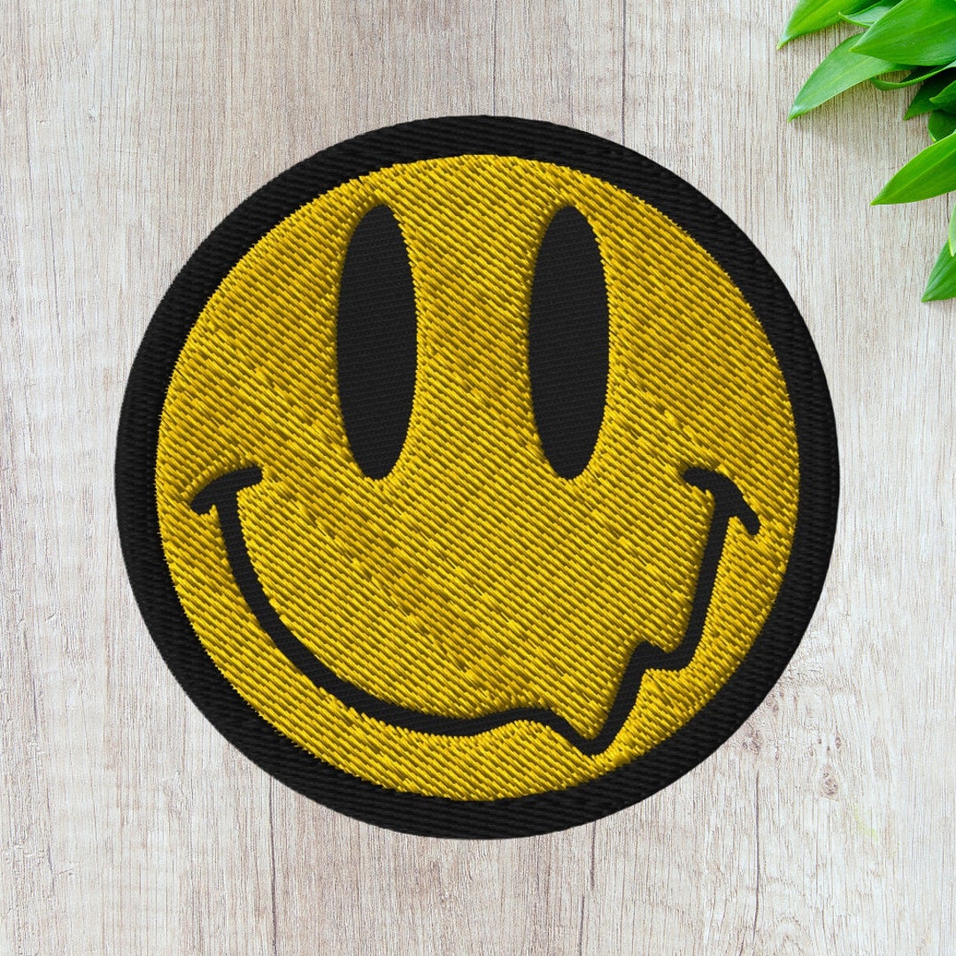 Classic Vintage Retro Yellow Smiley Embroidered Patch - Etsy