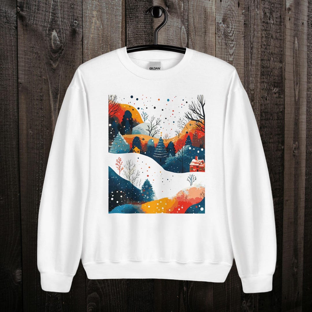 Christmas Scene Jumper Christmas, Winter Gift for Her, Winter Scene ...