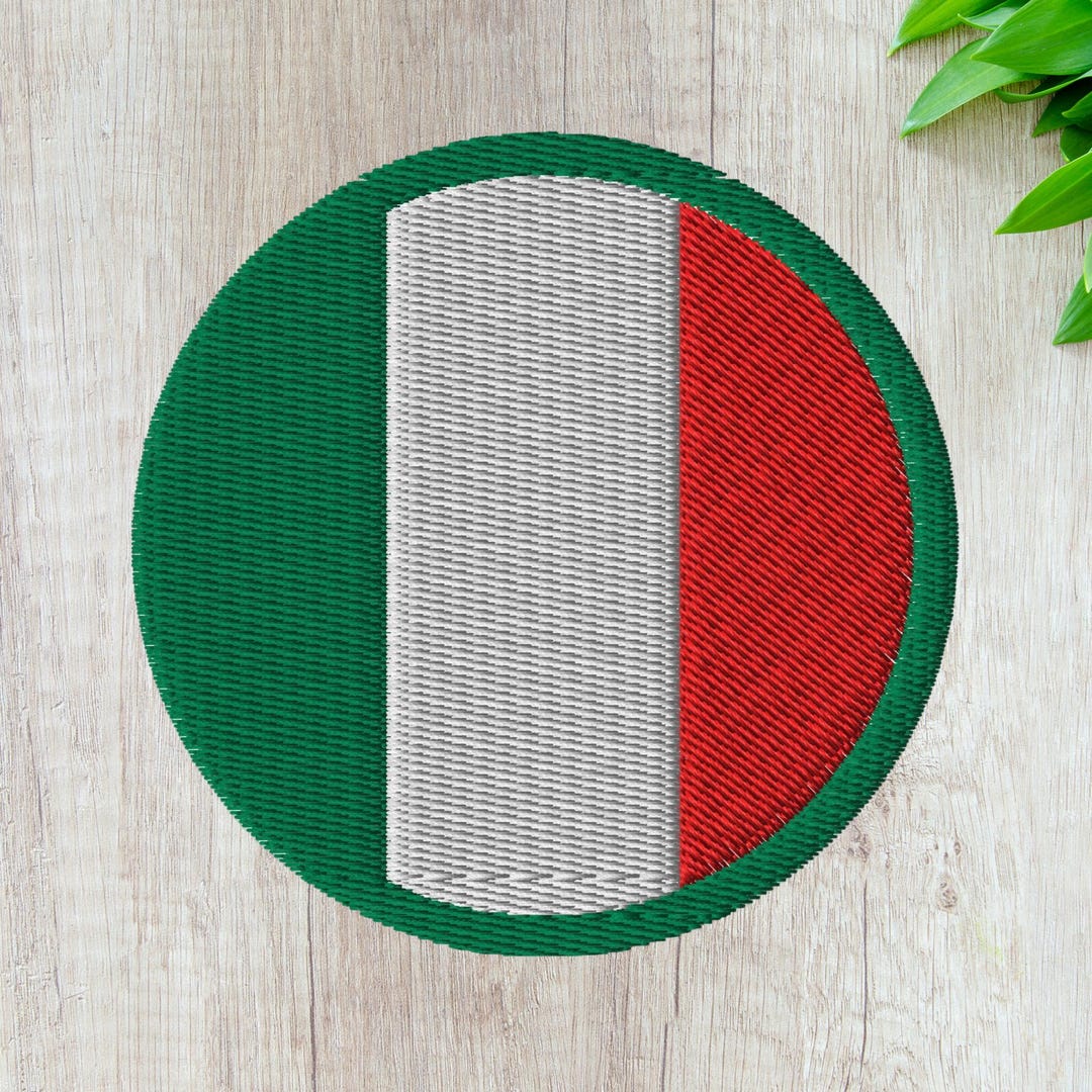 Italy Flag Circle Embroidered Patch, Italy Embroidery, Italian Embroidered Flag, Italian Flag ...