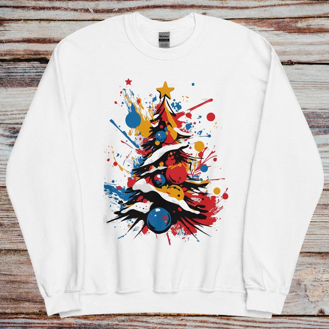 Graffiti Christmas Tree Jumper, Christmas Graffiti Art Tree Sweater ...