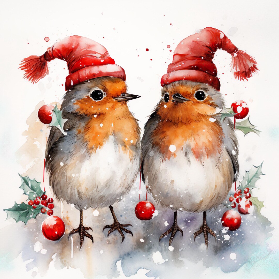 Christmas Robins 4 SVG PNG JGP Instant Digital Download Handmade ...