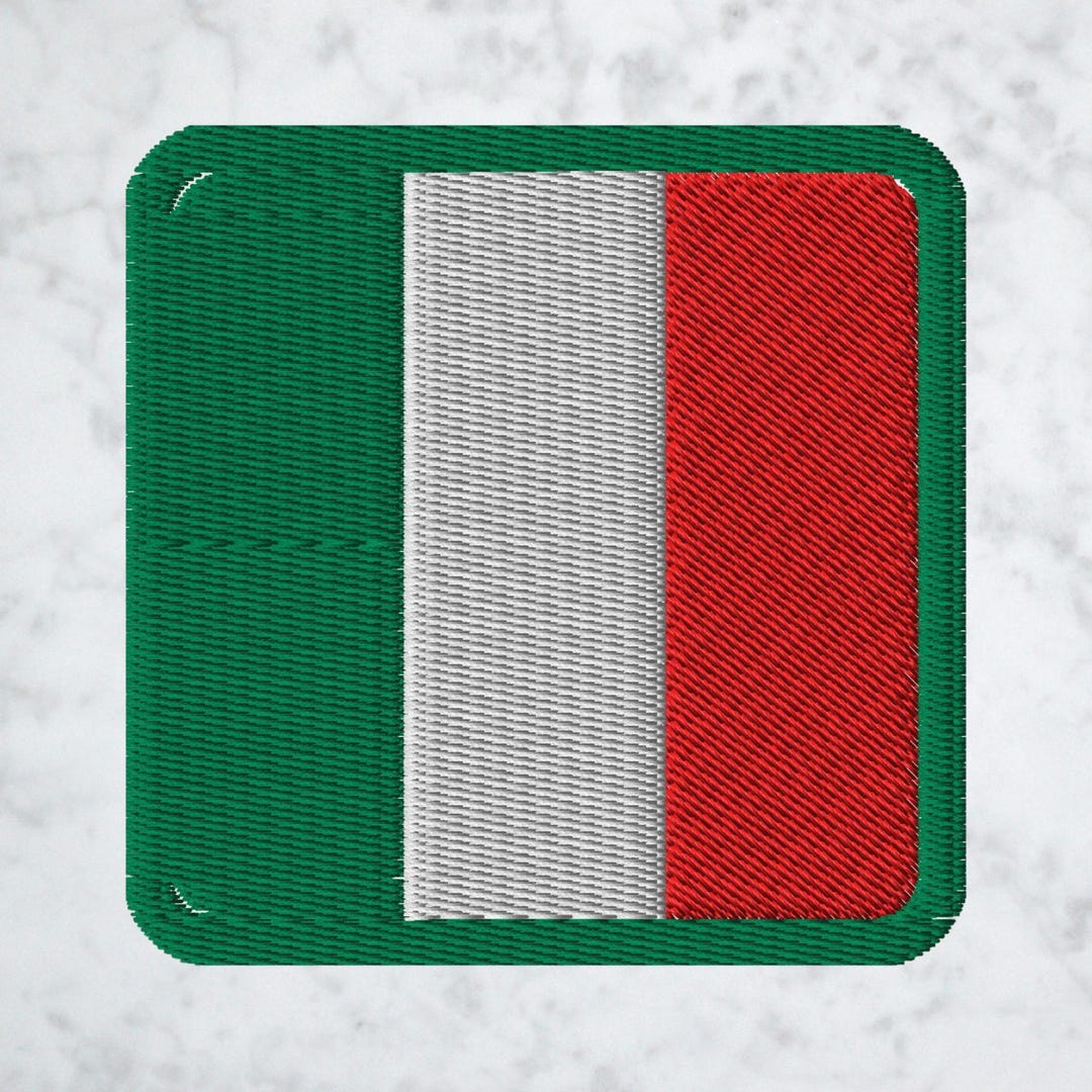Italy Square Flag Embroidered Patch, Italy Embroidery, Italian Embroidered Flag, Italian Flag ...