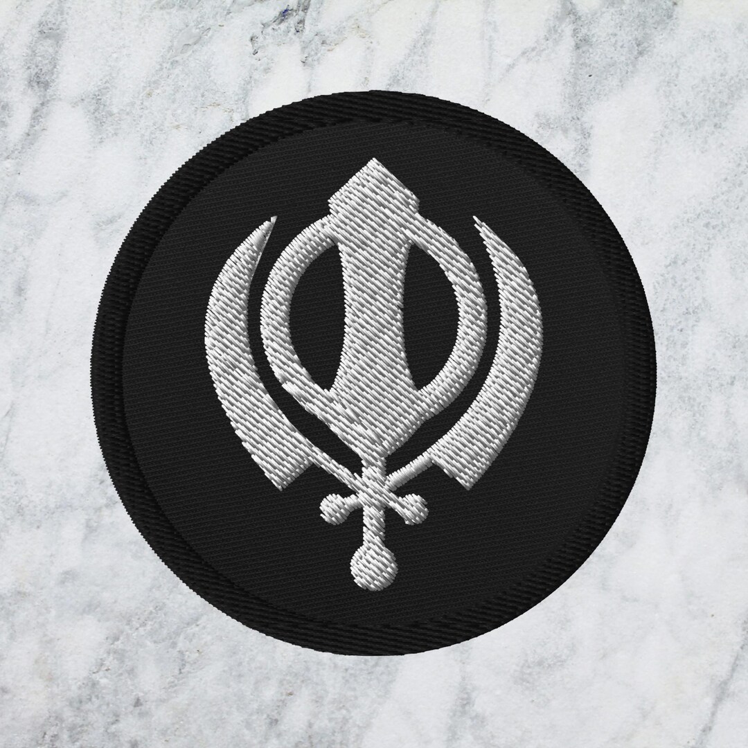 Sikh the Khanda Icon Embroidered Patch Silver or Gold Black Classic ...