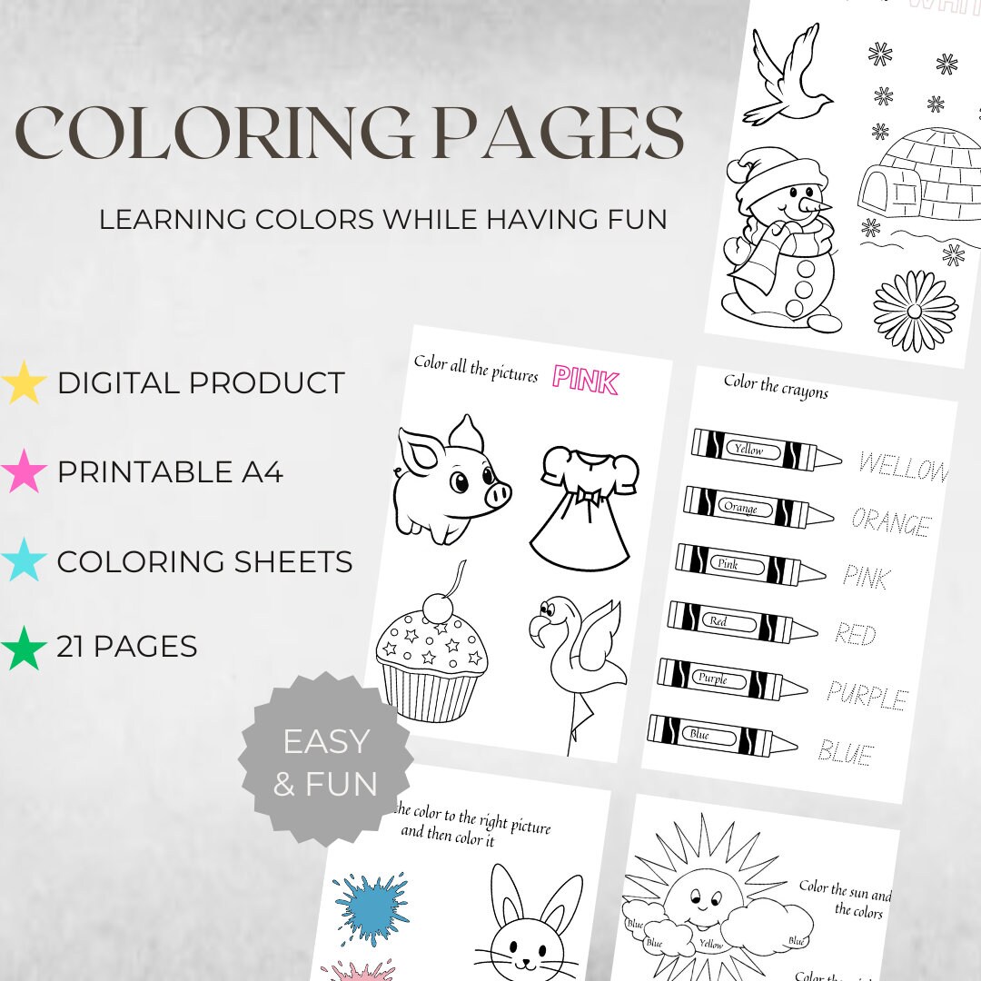 Printable Preschool Bundle: Worksheets and Coloring Pages for Learning ...