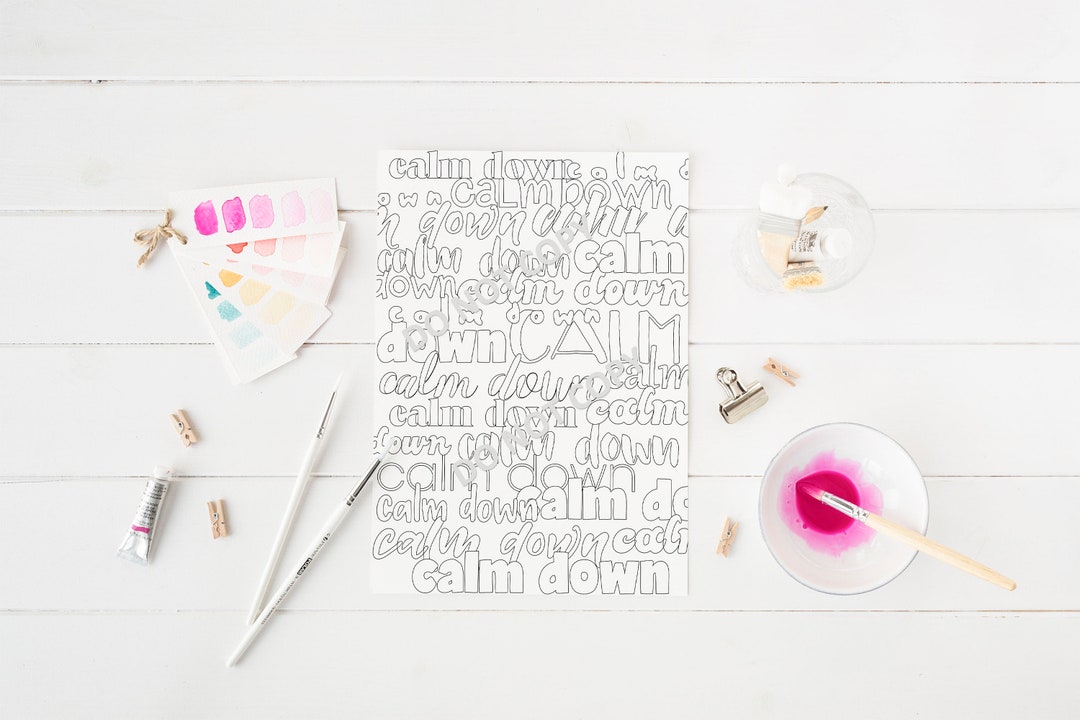Calm Down Coloring Page - Perfect for All Ages , School, Relaxation and ...