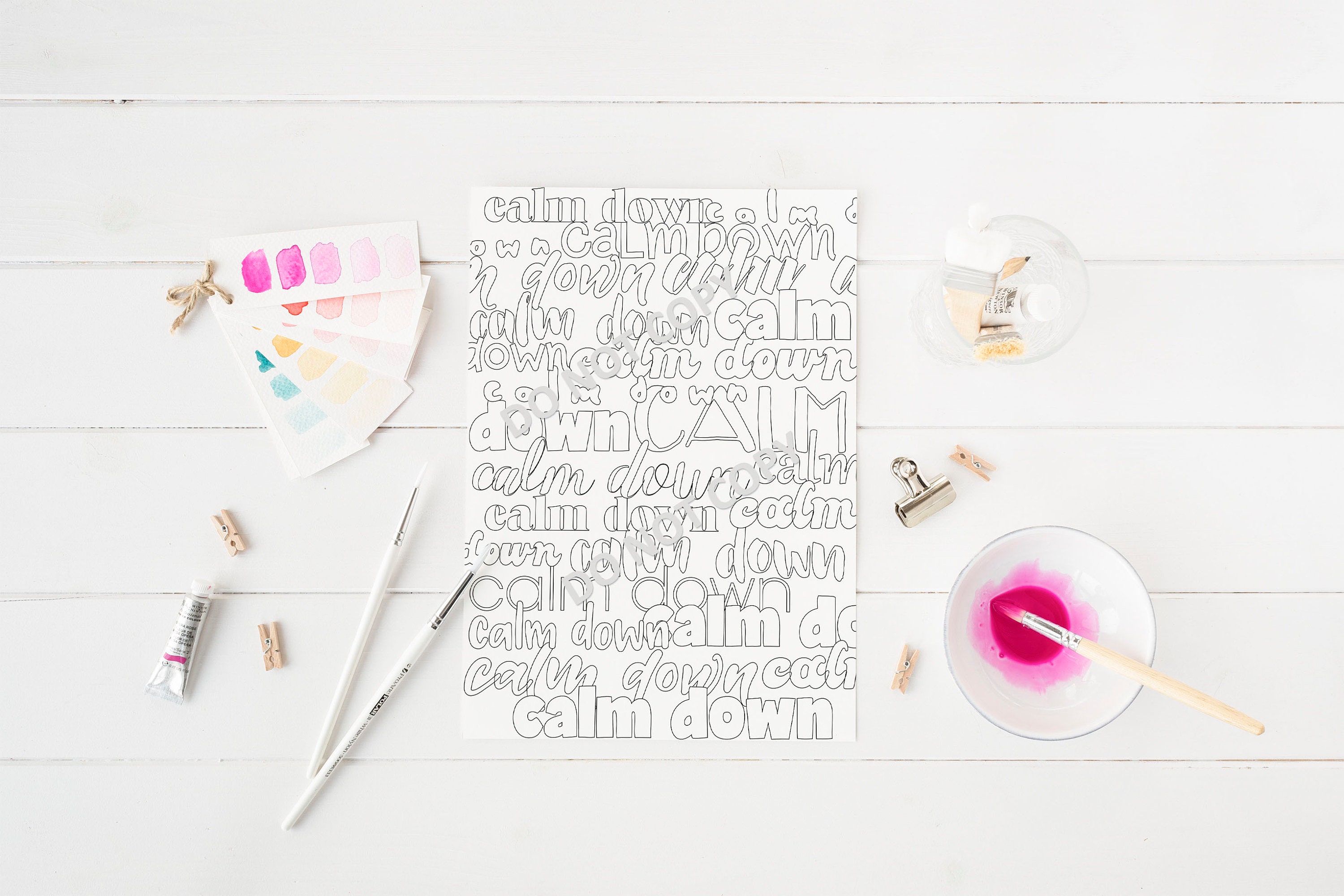 Calm Down Coloring Page - Perfect for All Ages , School, Relaxation and ...