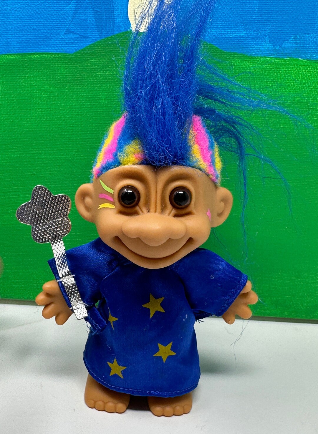 Vintage Rainbow Mowhawk Wizard Russ Troll 1980s - Etsy
