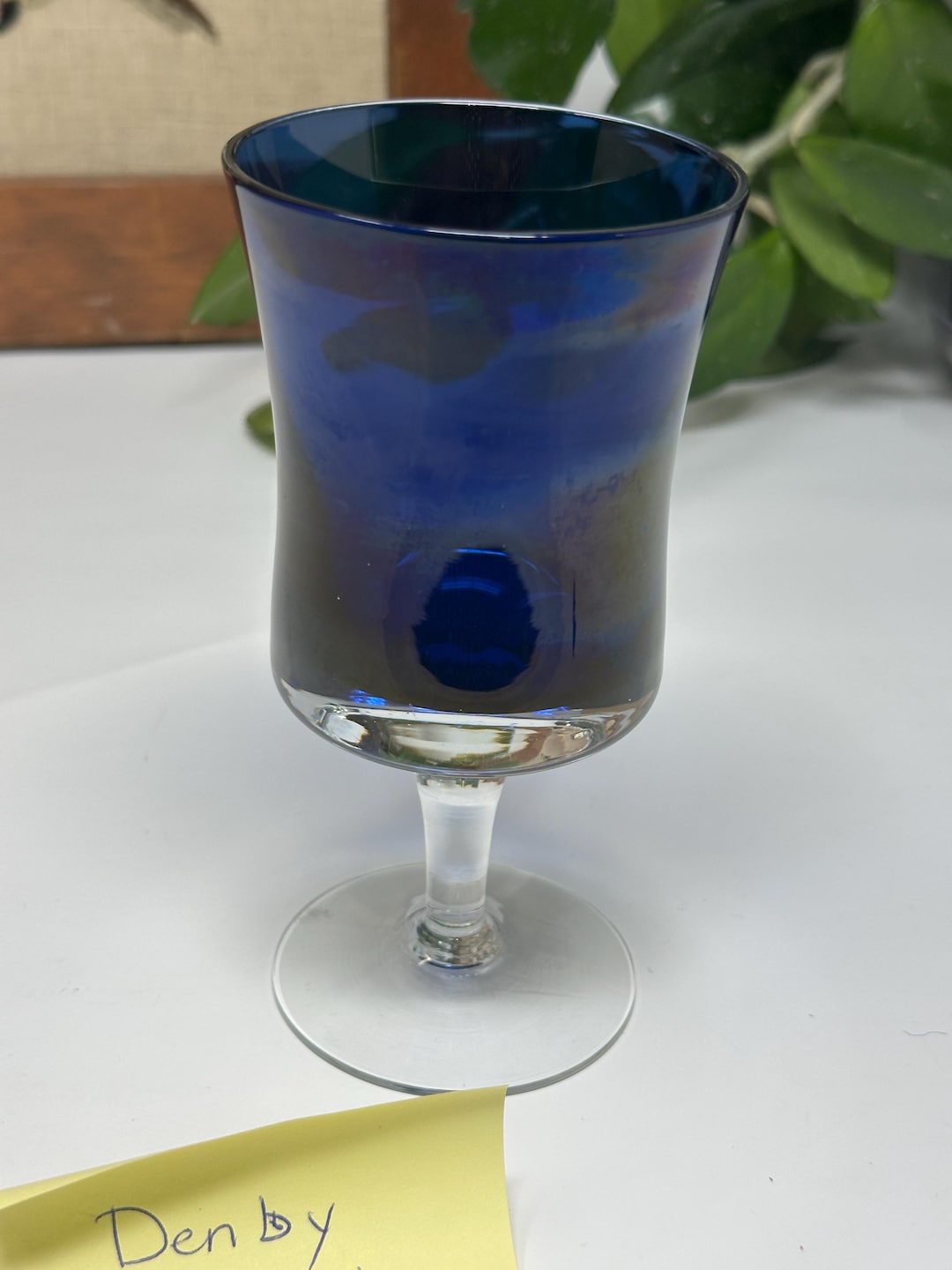 Vintage Denby Mirage Blue Wine Glass / Goblet - Retro Swedish Stemware ...