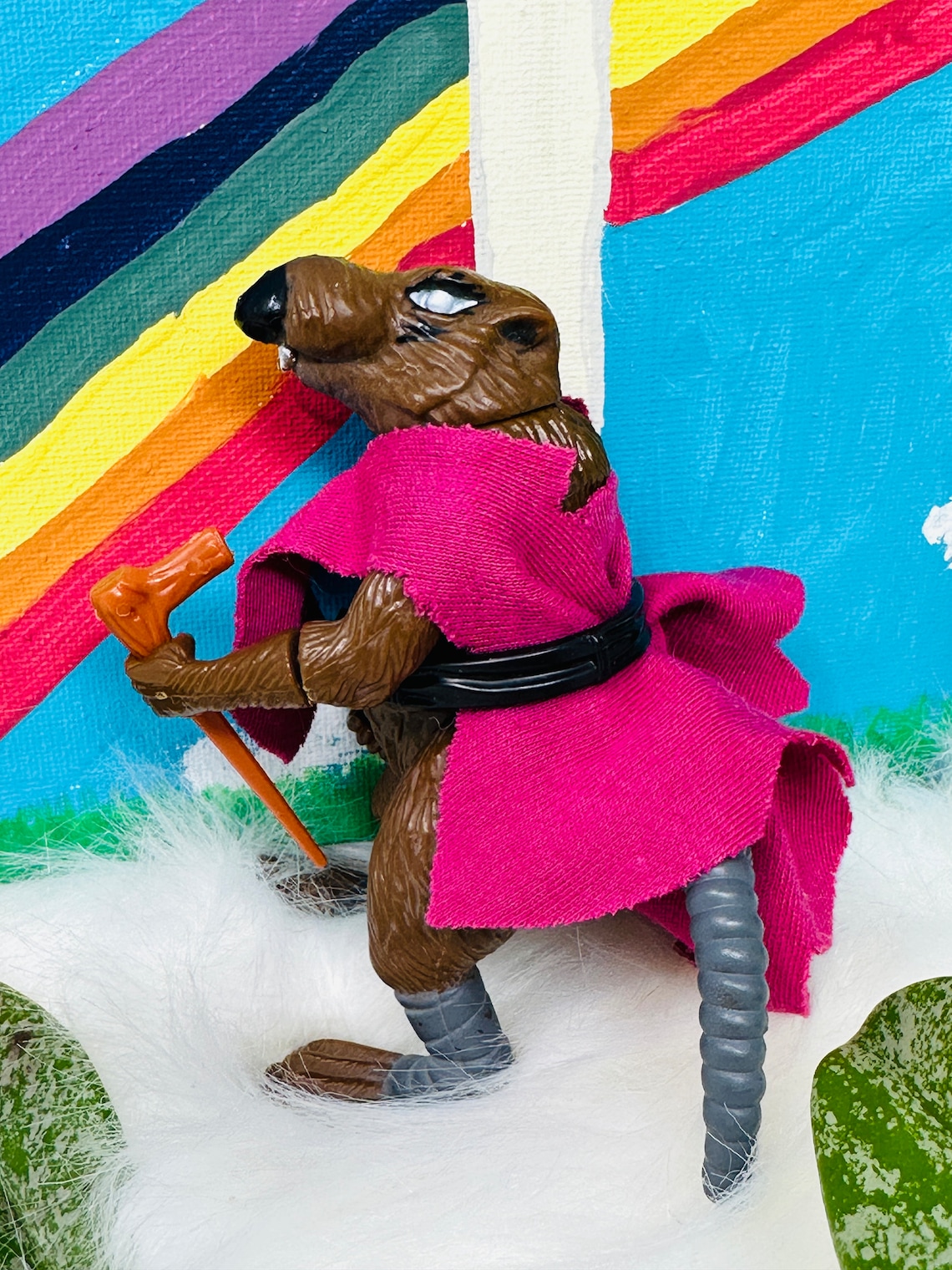 1989 Playmates Splinter TMNT Teenage Mutant Ninja Turtles Action Figure ...