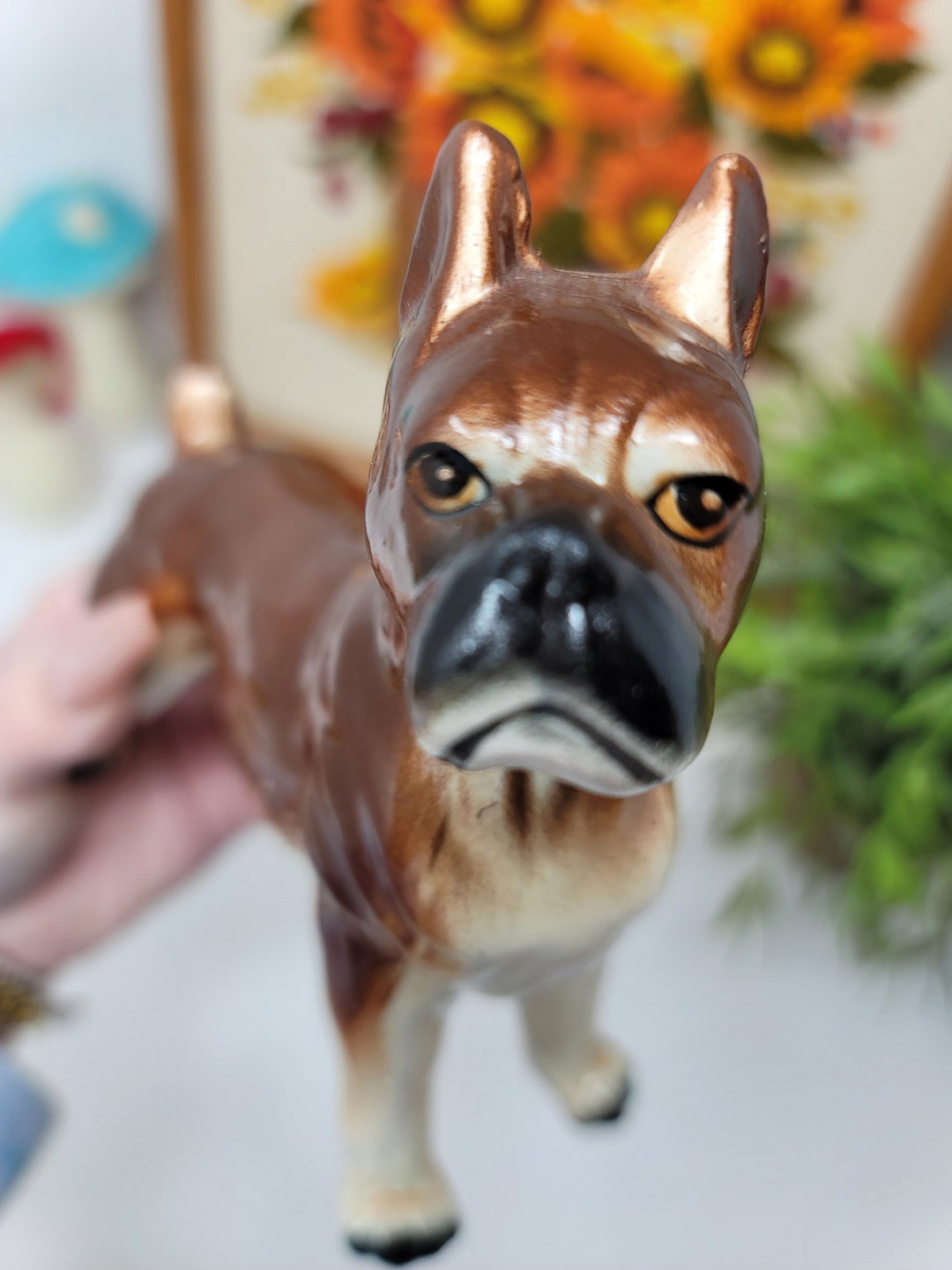 Vintage Boxer Figurine - Etsy