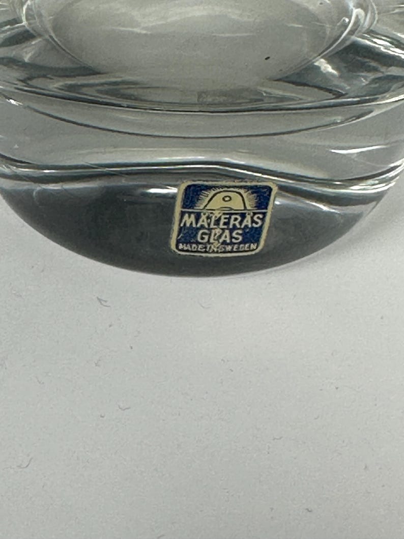 Vintage Scandinavian Leaping Deer Glass Vase, MCM Orrefors Maleras ...