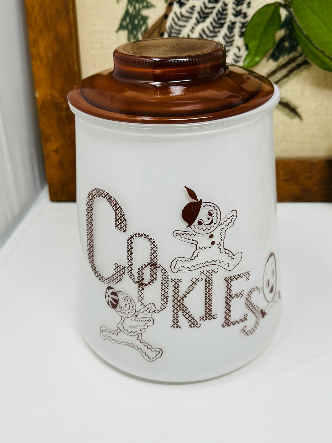 Vintage Bartlett Collins Gingerbread Man Glass Cookie Jar With Lid - Etsy