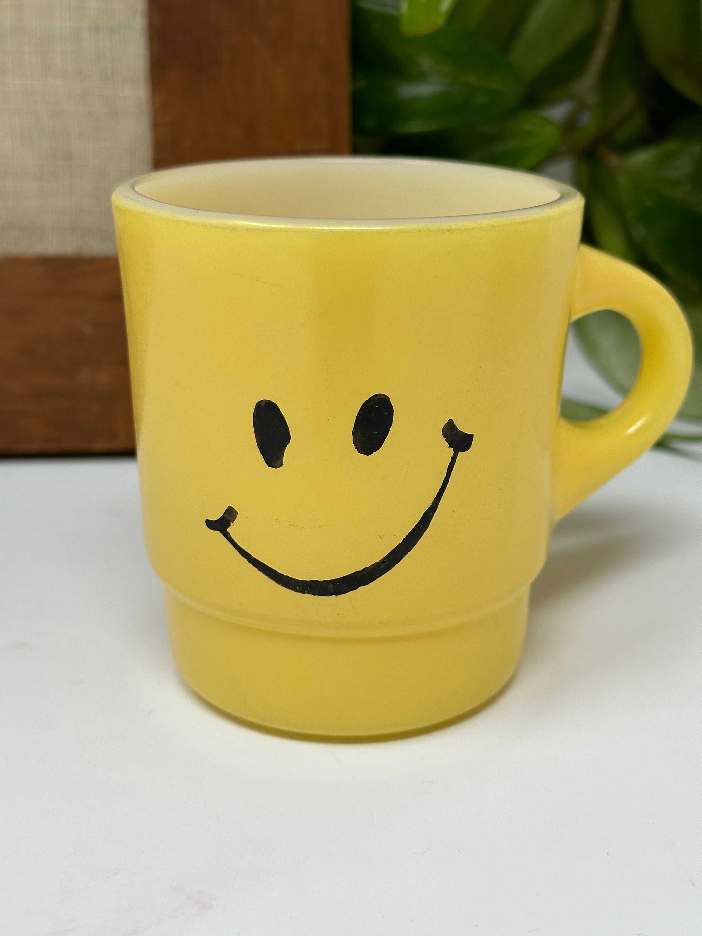 Rare Vintage Fire King Smiley Face Mug Stacking SMOOTH BOTTOM - Etsy