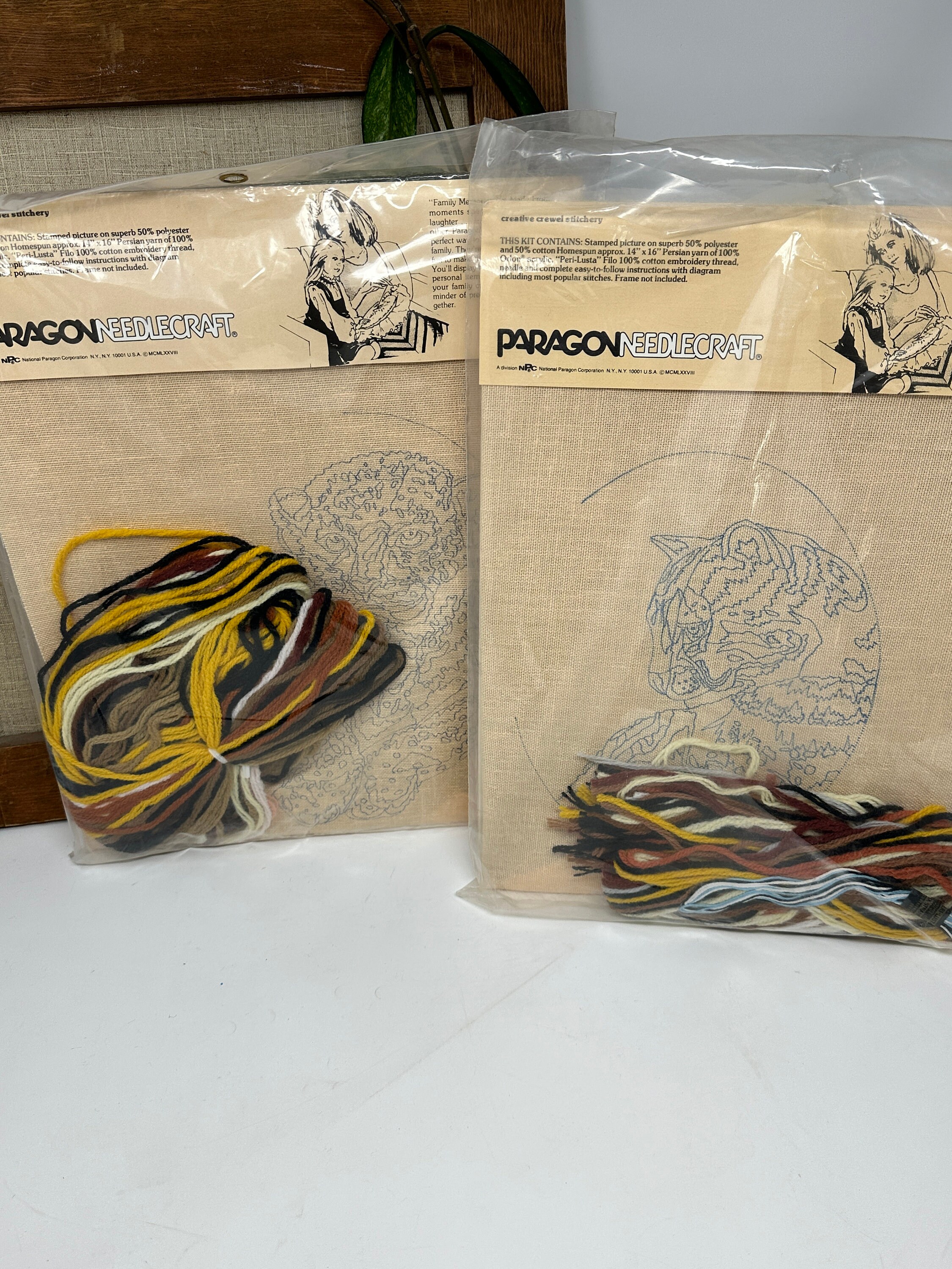 HTF COMPLETE SET of wildlife Series Vintage Paragon Crewel/stichery ...
