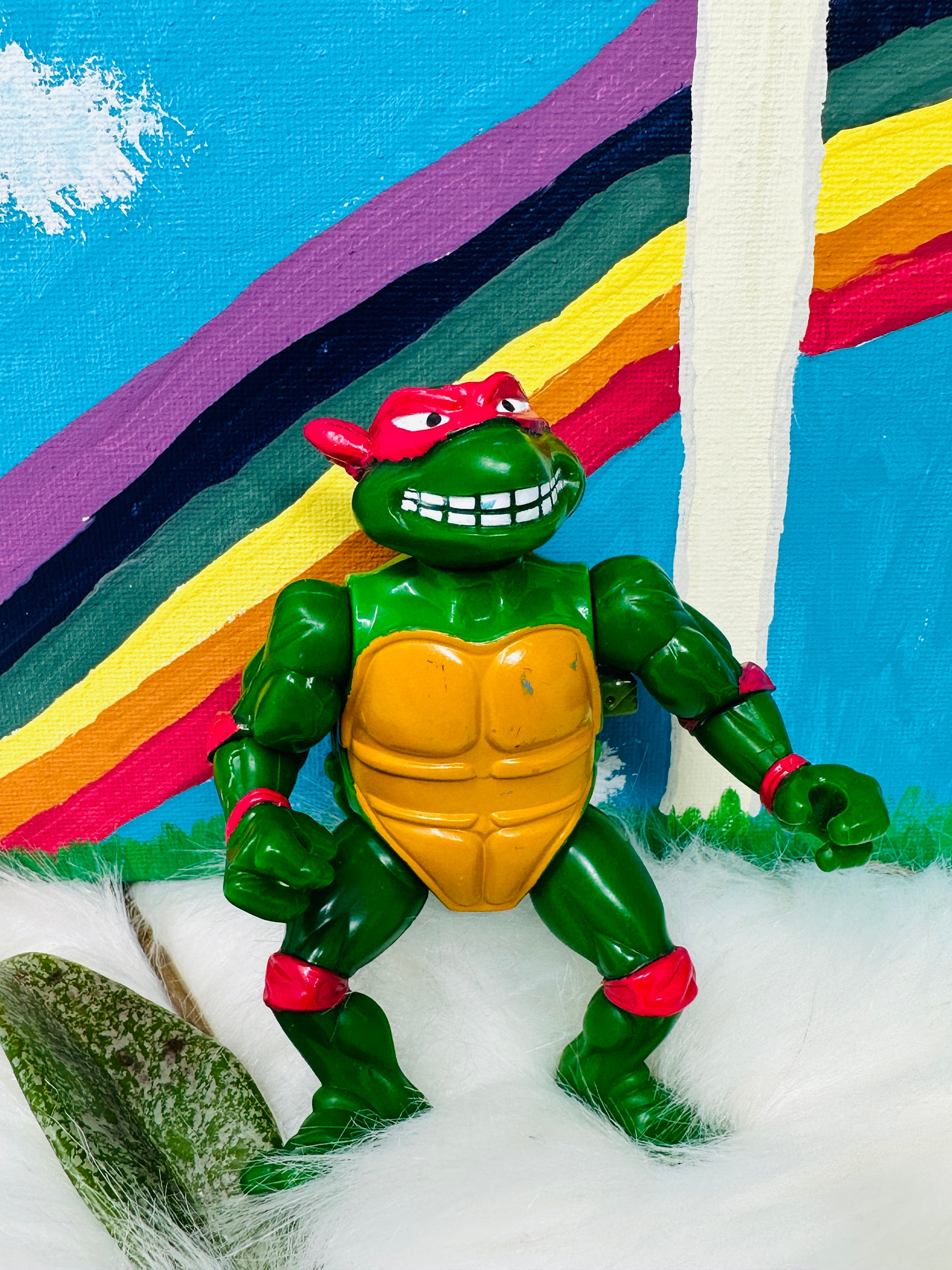 Vintage 1989 Break Fightin' Raphael TMNT Action Figure Toy Mirage With ...