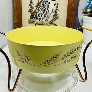 Rare PYREX 595 Copper Yellow Casserole, Mid Century Wheat Design ...