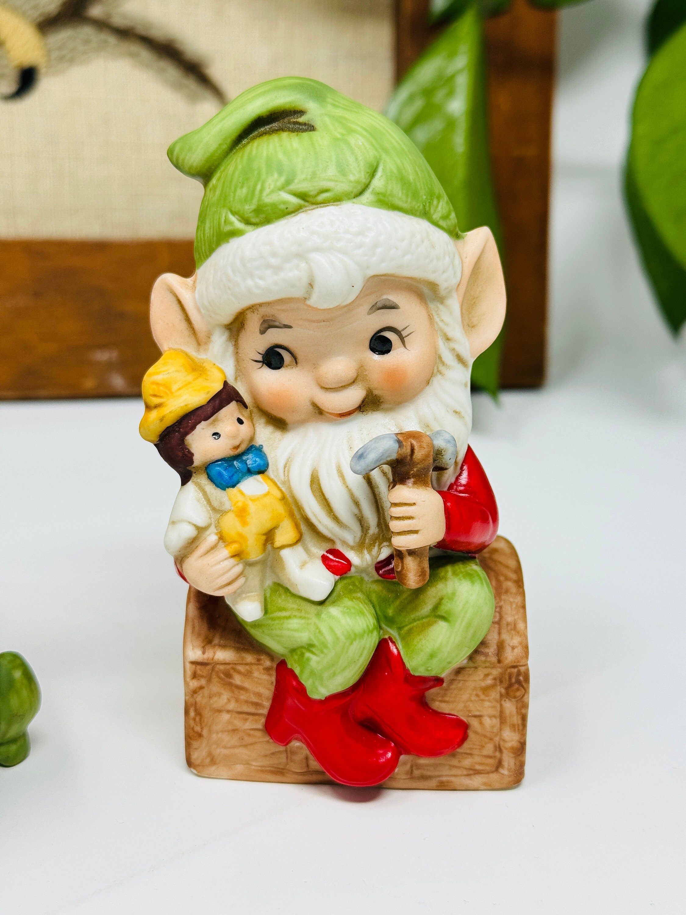 Toymaker Elves Homco Figurines Porcelain Bisque Vintage Set of 3 ...