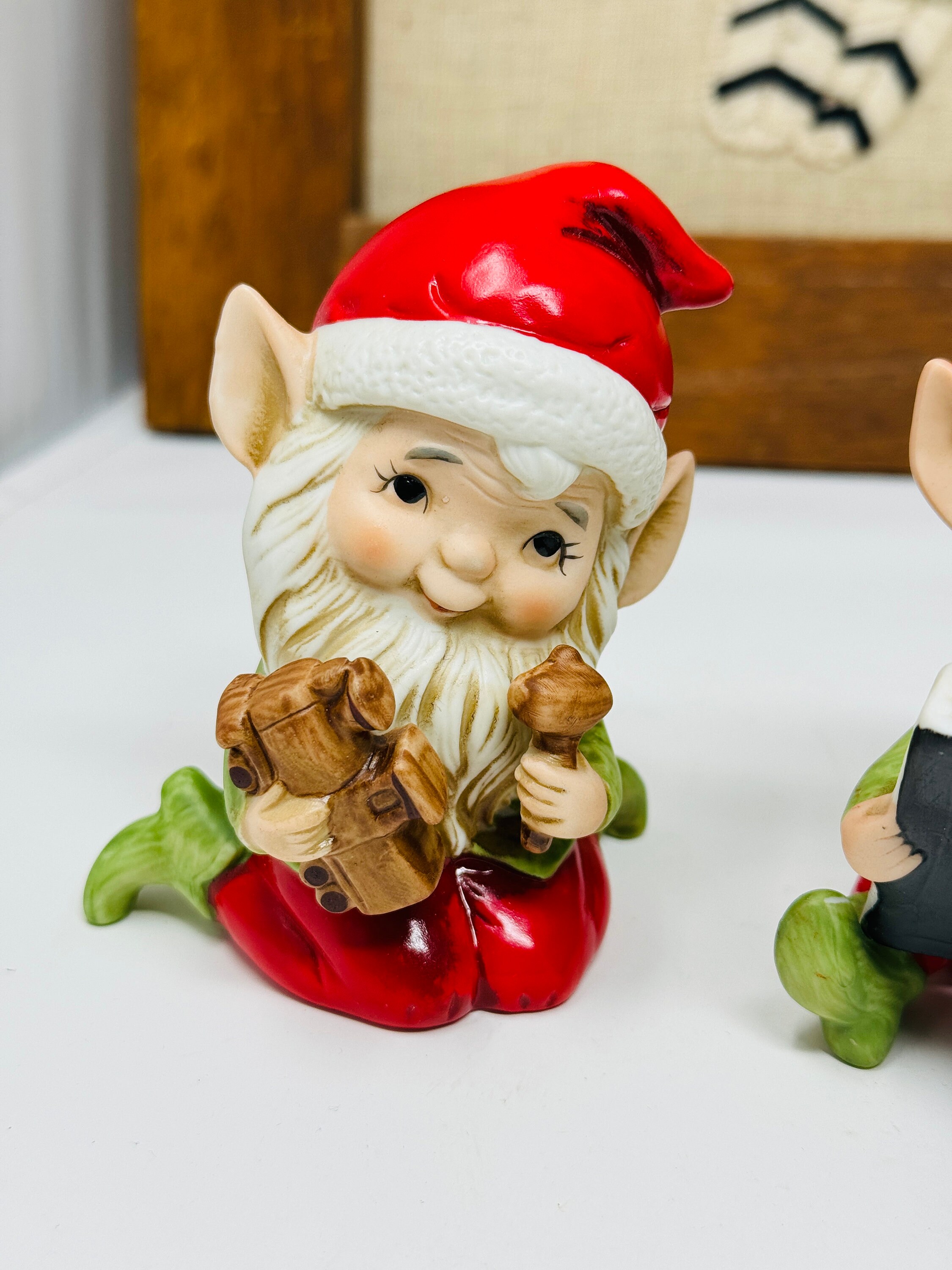 Toymaker Elves Homco Figurines Porcelain Bisque Vintage Set of 3 ...