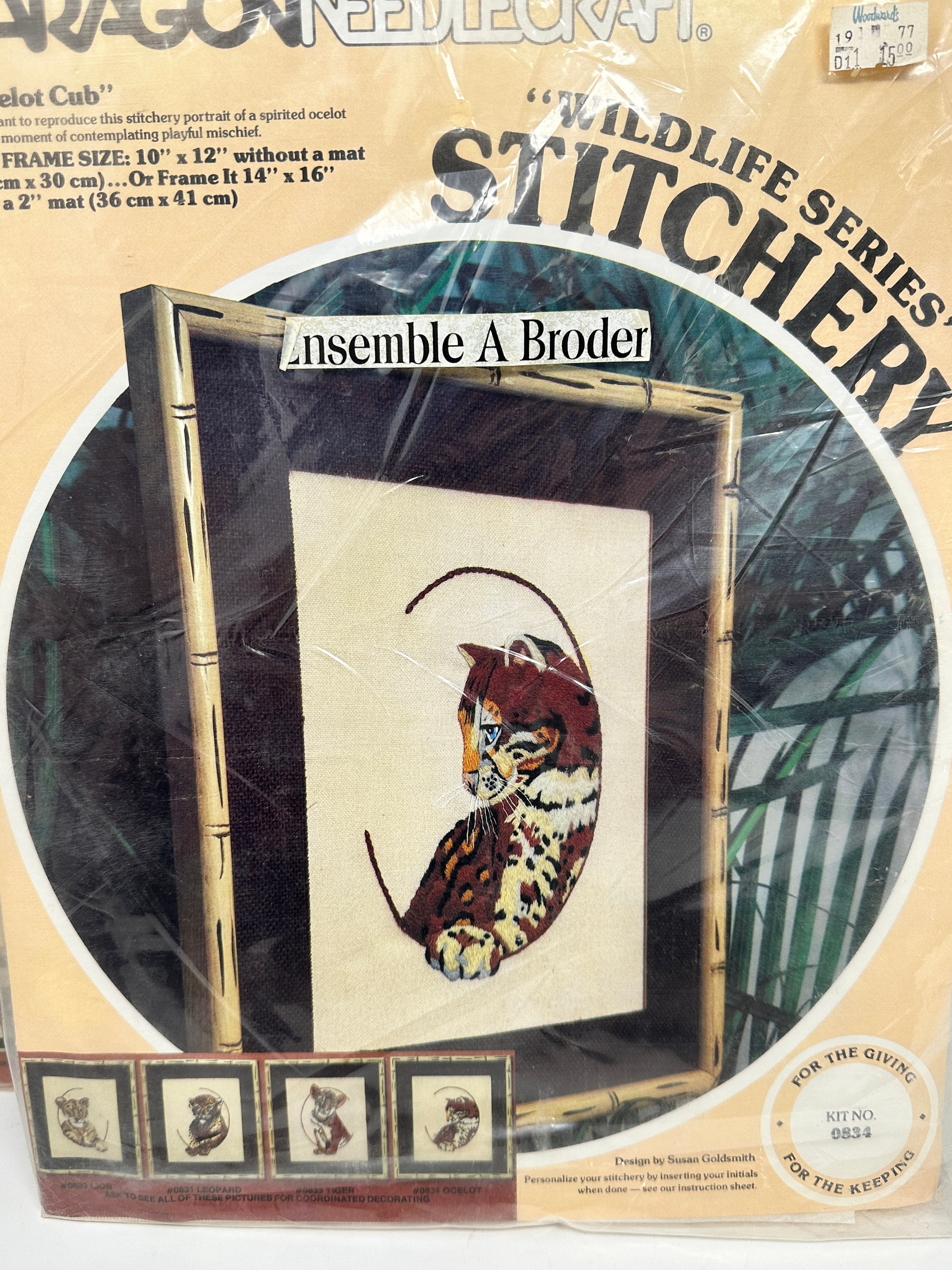 HTF COMPLETE SET of wildlife Series Vintage Paragon Crewel/stichery ...