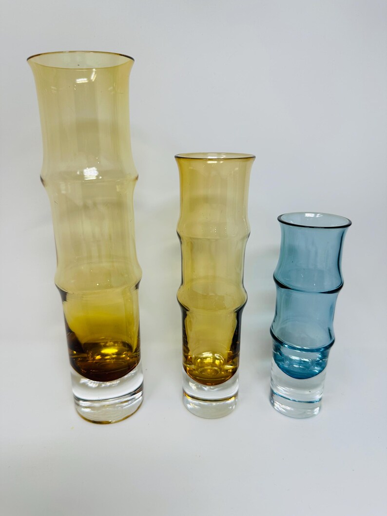 Vintage Bambu Art Glass Vase by Bo Borgström, Åseda Glasbruk - Etsy