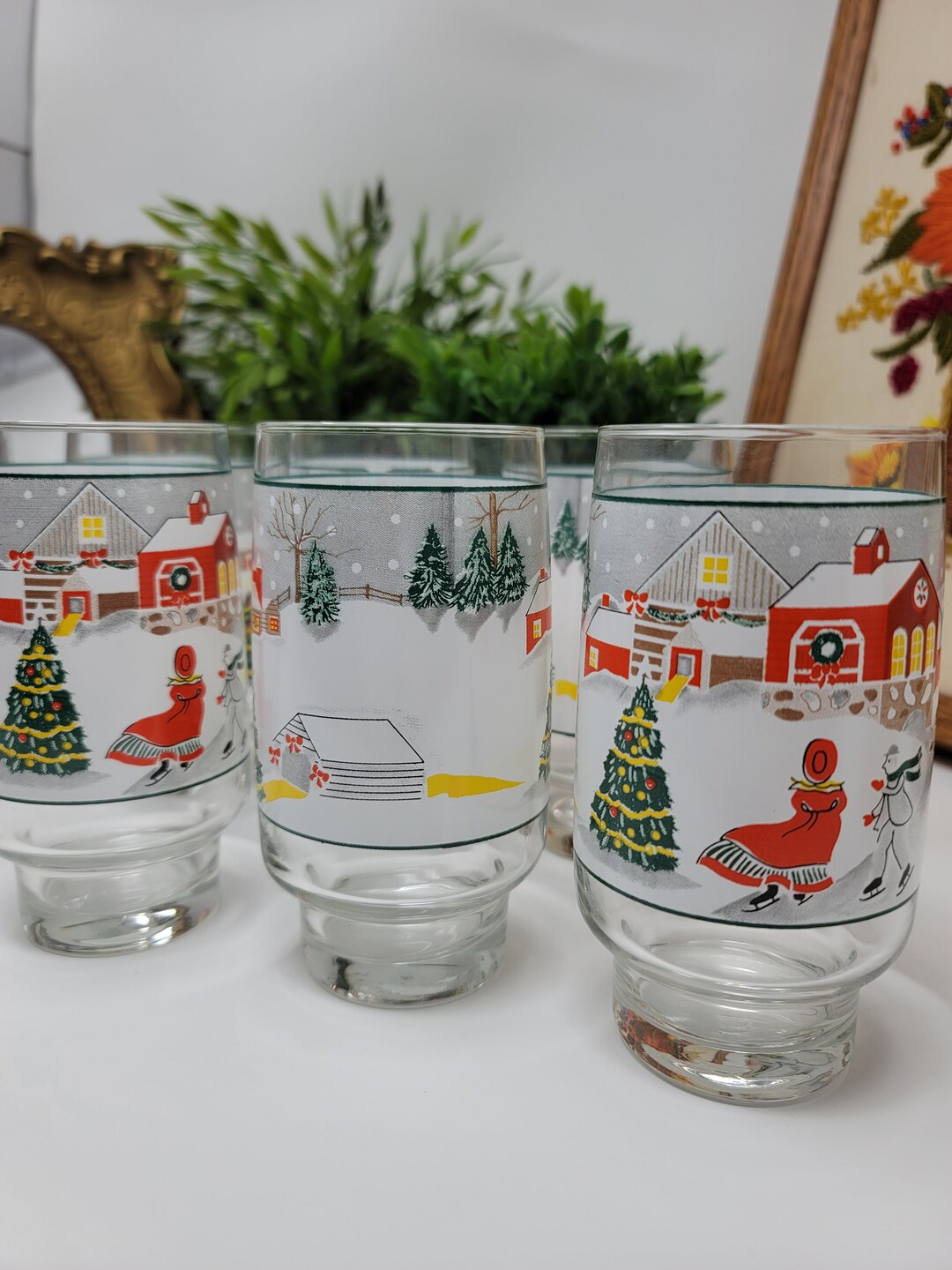 Sango Silent Night Christmas Glasses Set - Etsy