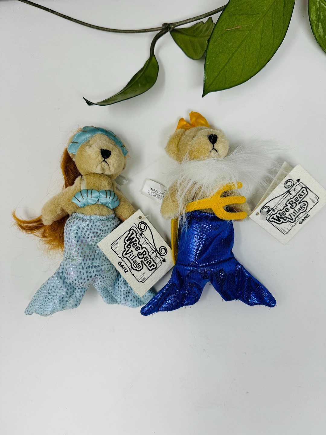 GANZ Wee Bear Village: Neptune and Mermaid Teddy Bears, 2000 - Etsy