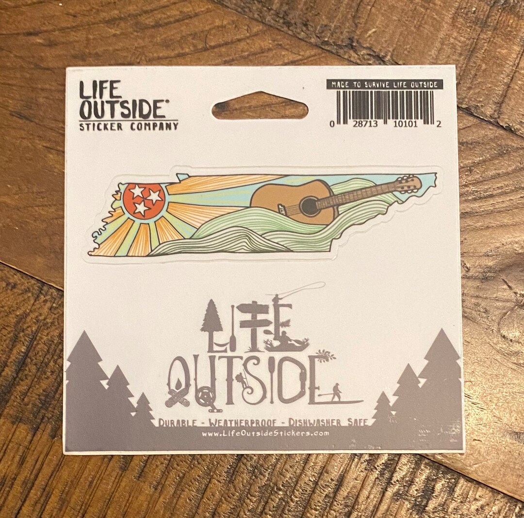 State of Tennessee Sticker With Guitar and State Logo for Water Bottle ...