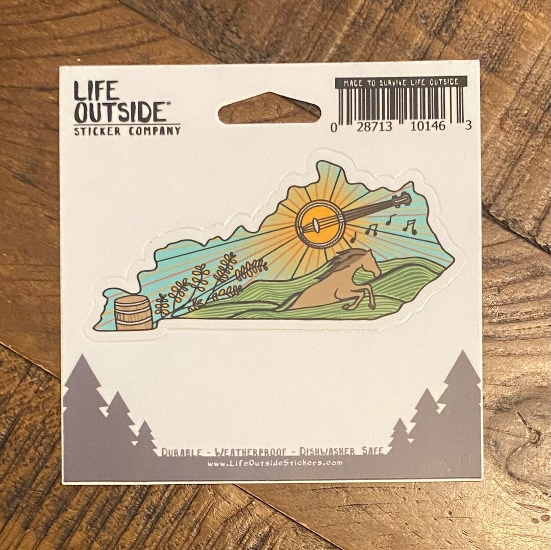 State of Kentucky Sticker With Horse for Water Bottle, Laptop, or ...