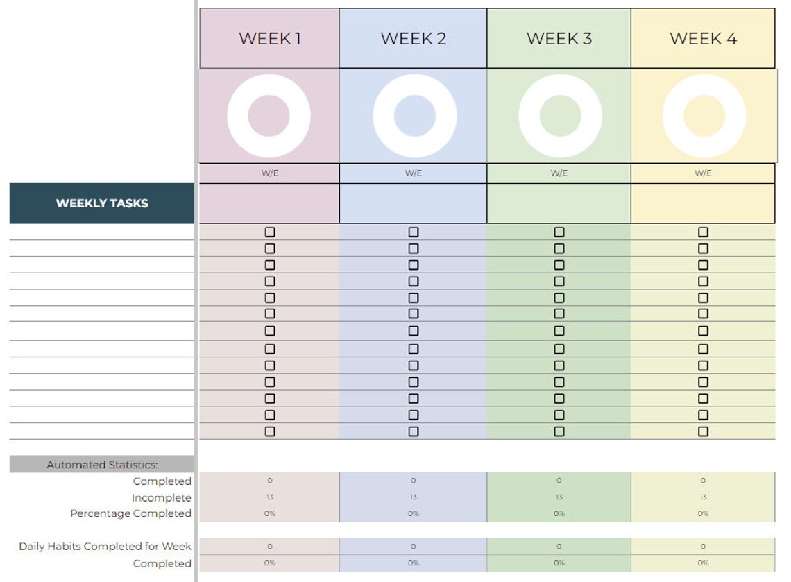 Task Tracker for Daily, Weekly, Monthly & Quarterly Goals - Etsy