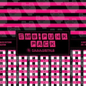Emo-punk Art Digital Papers - Commercial Use - Scrapbook Paper ...