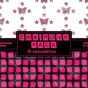 Emo-punk Art Digital Papers - Commercial Use - Scrapbook Paper ...