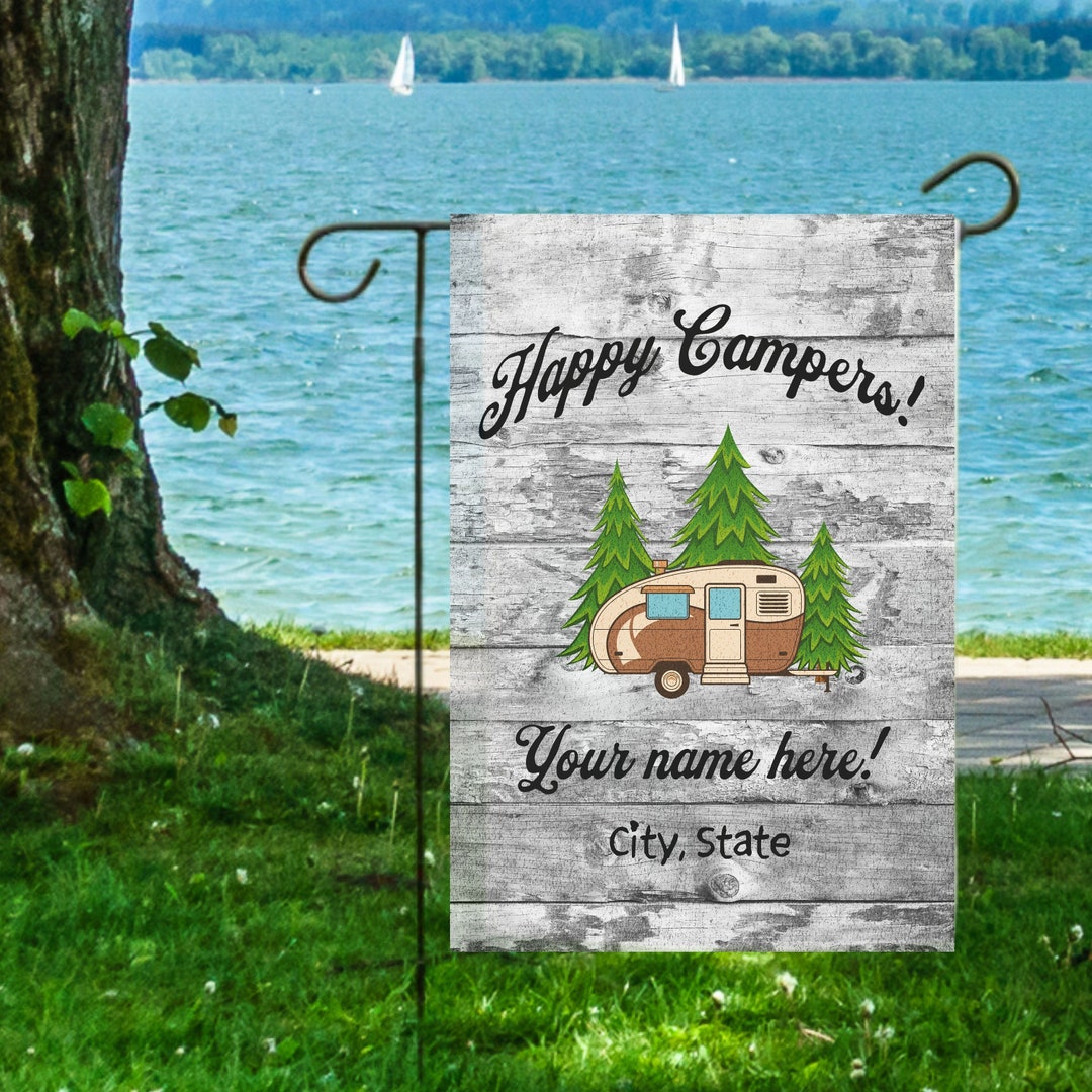 Personalized Cute Camping Garden Flag for Outdoor Adventure - Etsy