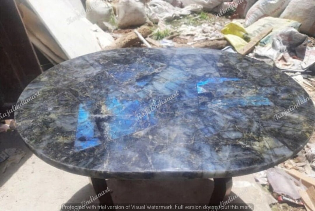 Lebradorite Center Table/ Labradorite Gems Stone Coffee Table ...