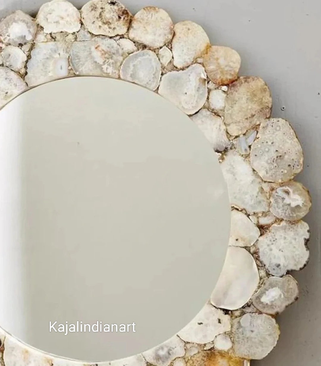 Agate Mirror / Handmade Natural Stone Exclusive Mirrors for Living Room ...