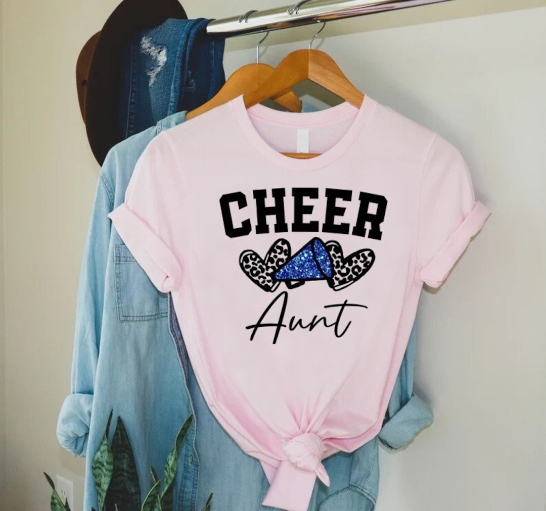 Cheer Aunt T-shirt, Leopard Aunt Shirt, Cheerleading Shirt, Leopard ...